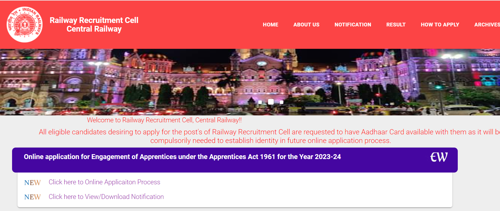 RRC CR Recruitment 2023 - Apply for 2409 Apprentice Posts